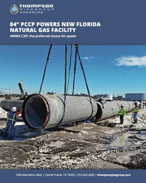 84" PCCP Powers New Natural Gas Facility - Thompson Pipe Group